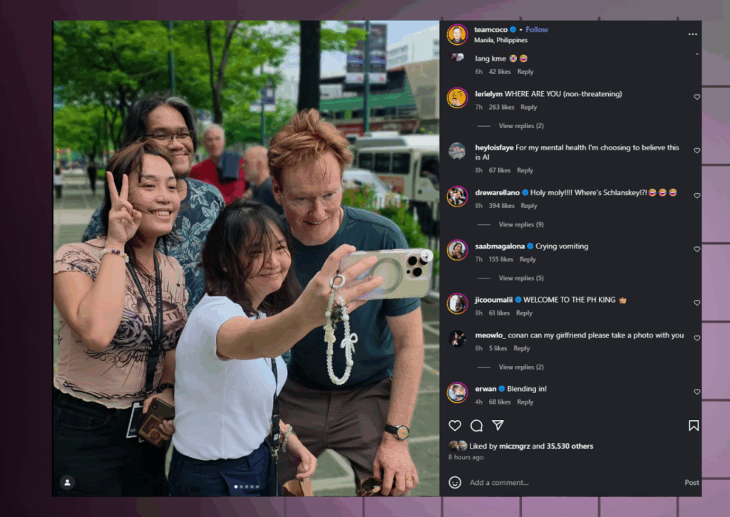 Locals Spotted Comedian Conan O’Brien in Bonifacio Global City - Paper ...